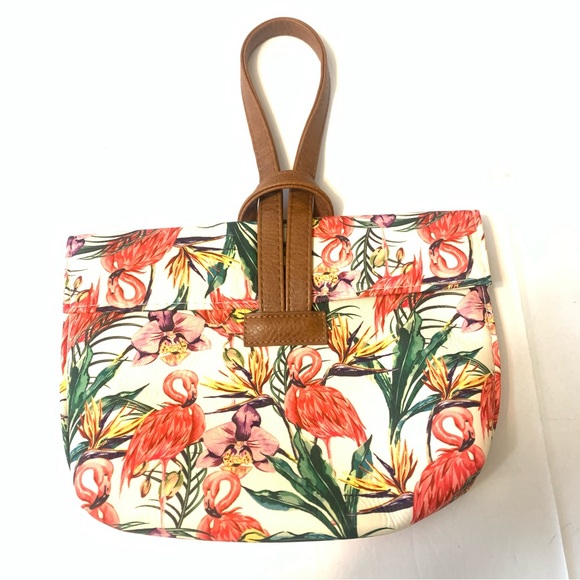 Caribbean Joe | Bags | Caribbean Joe Wristlet Floral Flamingo Print ...